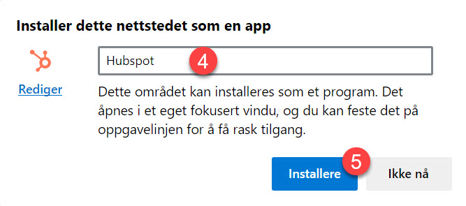 Hvordan lage nettside som en App i Windows