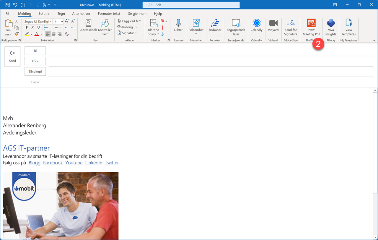 Hvordan bruke Microsoft FindTime for planlegging av møter i Outlook