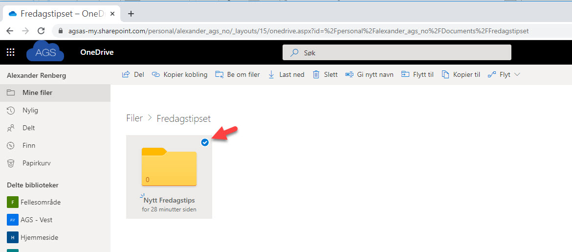 Hvordan bruke Request Files funksjonen i OneDrive for Business