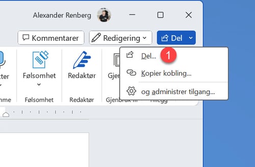 Hvordan dele Word, Excel og PowerPoint dokumenter