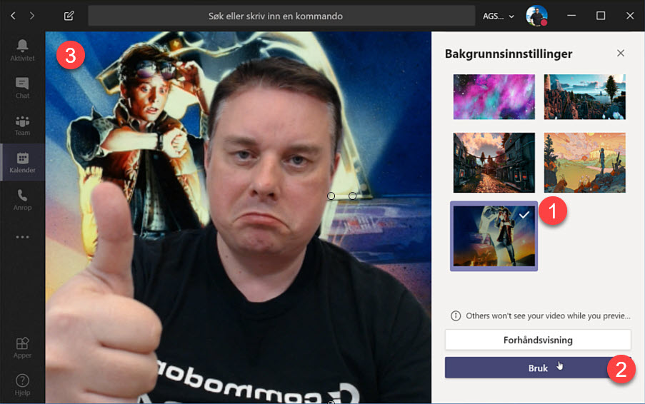 Hvordan endre bakgrunnen på møter i Microsoft Teams