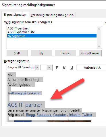 Hvordan endre epost signatur i Outlook - 3 smarte triks