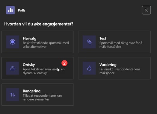 Hvordan lage en ordsky i Microsoft Teams