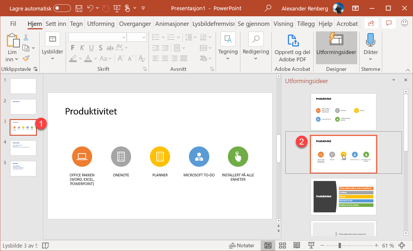 Hvordan lage utkast til en Powerpoint presentasjon i Word