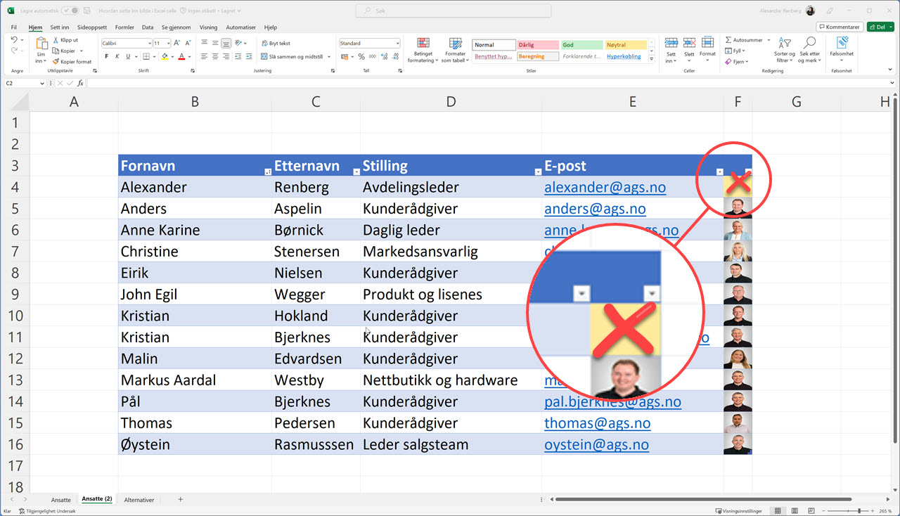 Hvordan sette inn bilde i Excel-celle