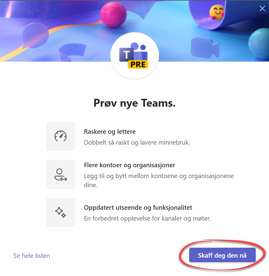 Test av den Nye Microsoft Teams