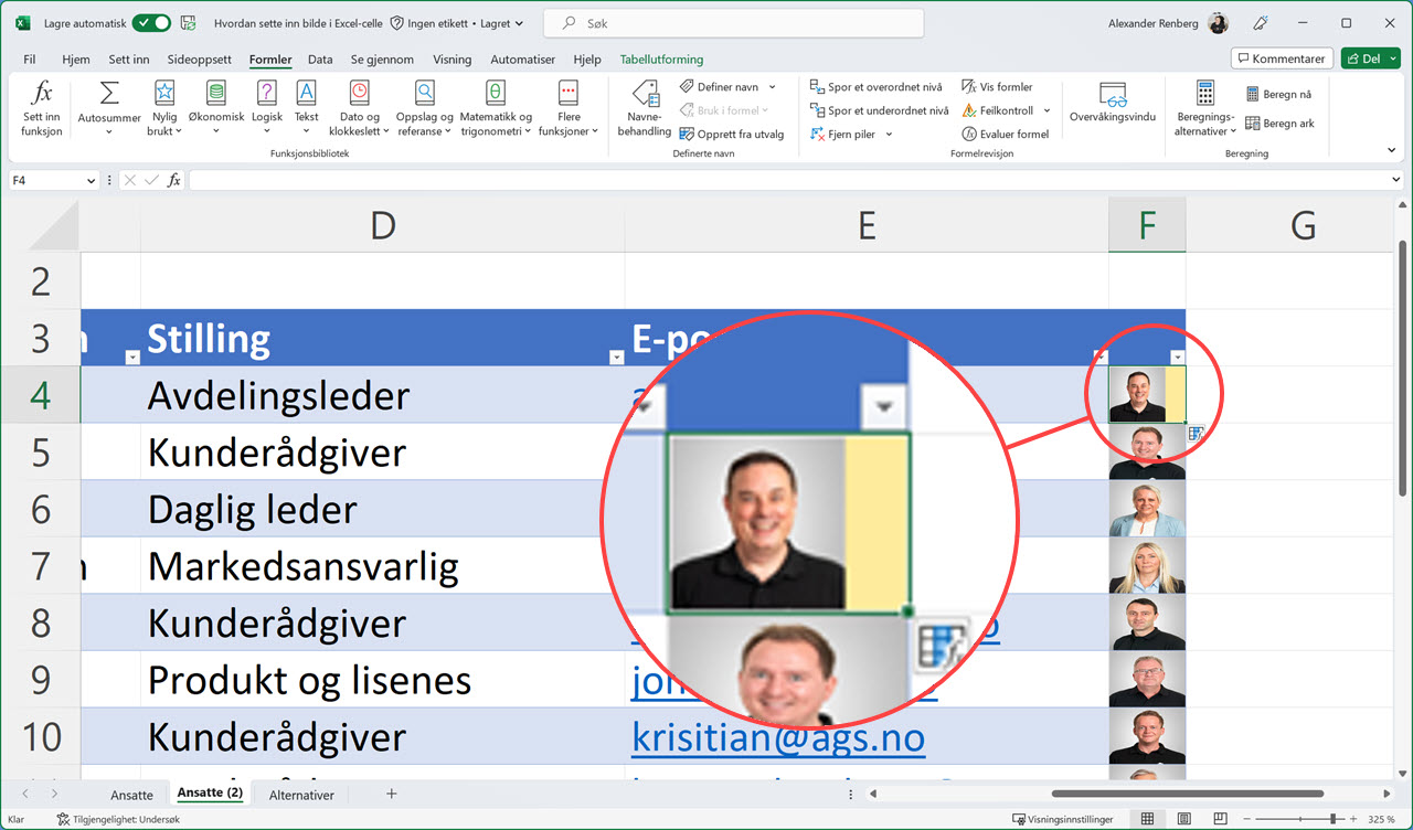 Hvordan sette inn bilde i Excel-celle