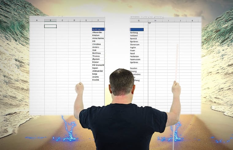 Hvordan splitte data inn i forskjellige kolonner i Excel